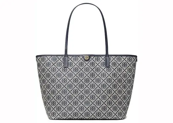 Tory Burch T Monogram Zip Tote - Navy Blue