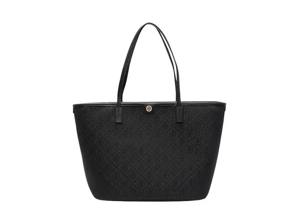 Tory Burch T Monogram Zip Tote - Black