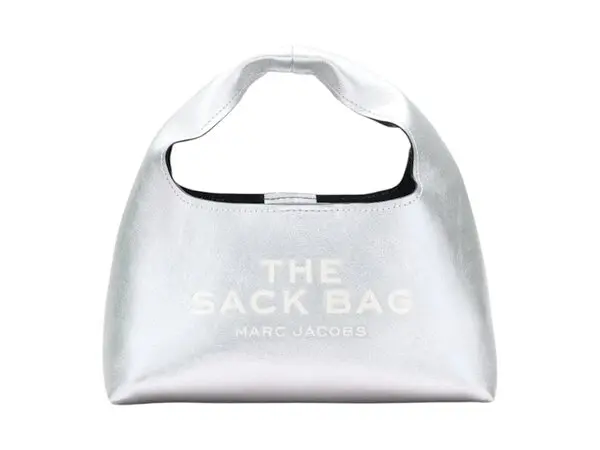 Marc Jacobs The Metallic Leather Mini Sack Bag - Silver