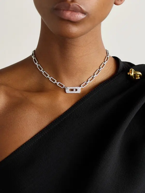Messika My Move 18-karat White Gold Diamond Necklace - Silver