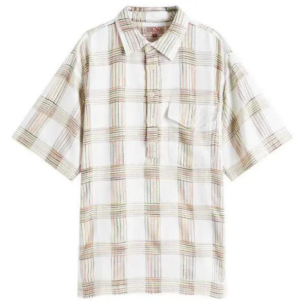 DUBBLEWARE Dobby Check Pullover Shirt - White