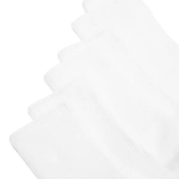 ROTOTO Organic Daily Ribbed Crew Sock 3 Pack - White