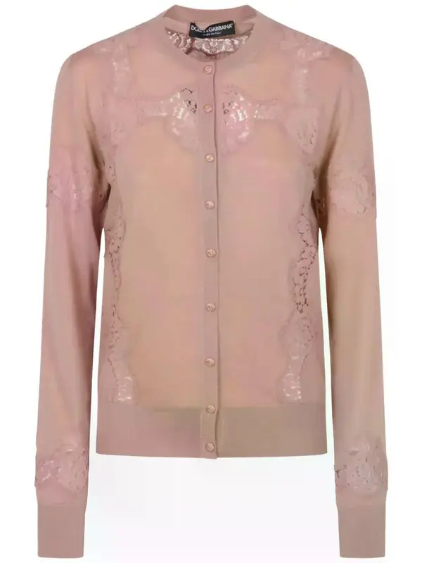 Dolce & Gabbana Cardigan With Lace Detailing - Pink