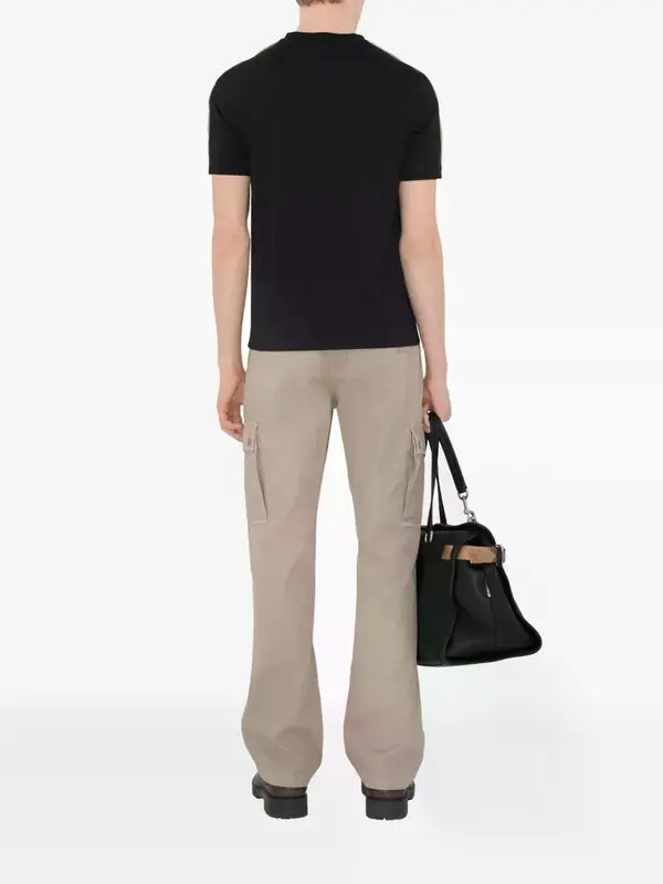Burberry Check Trim Cotton T-shirt - Black