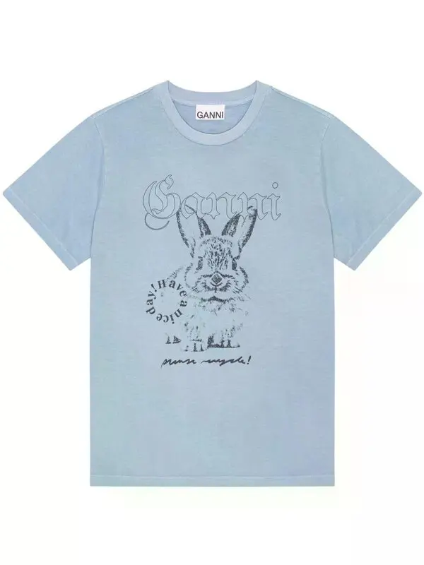 GANNI Bunny Print T-shirt