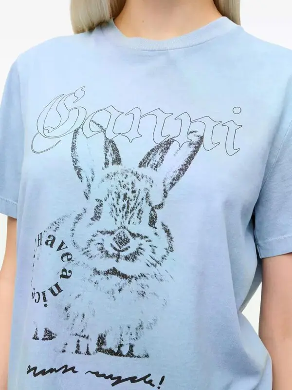 GANNI Bunny Print T-shirt
