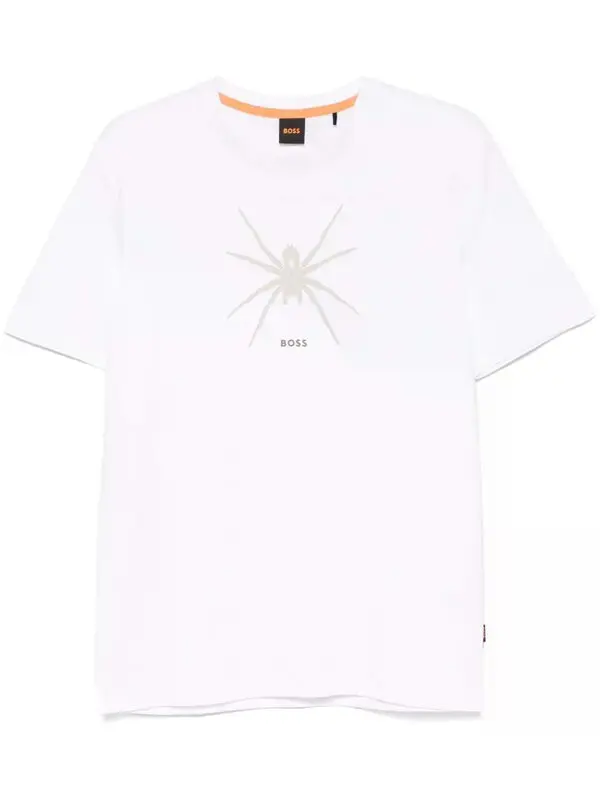 BOSS Seasonal-print Cotton T-shirt - White