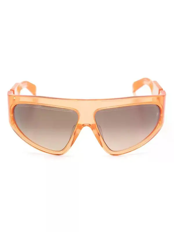 Balmain Shield-frame Tinted Sunglasses - Orange