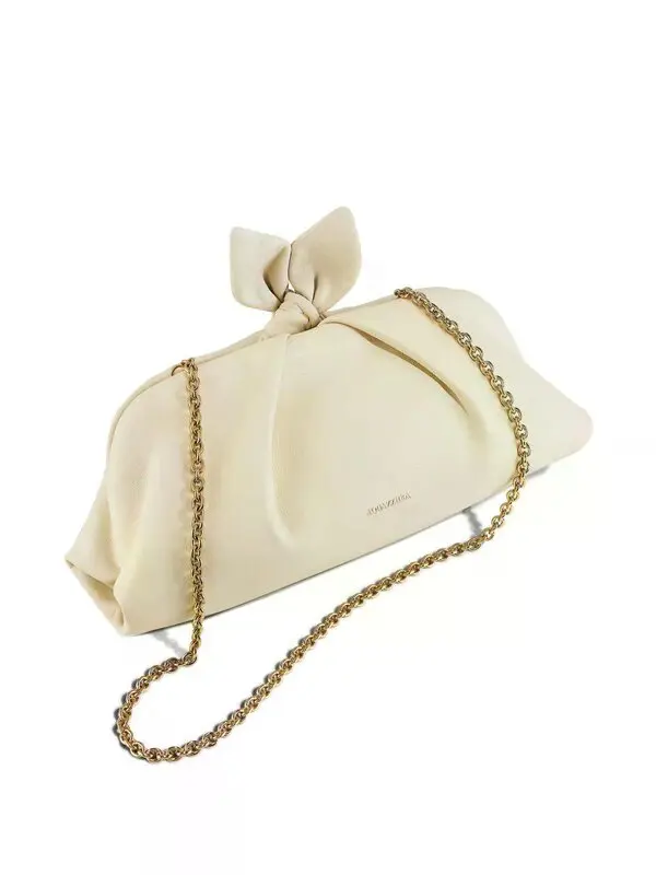 AQUAZZURA Bow Tie Clutch - White