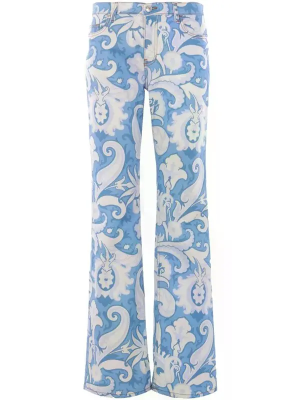 Etro Printed Straight-leg Jeans