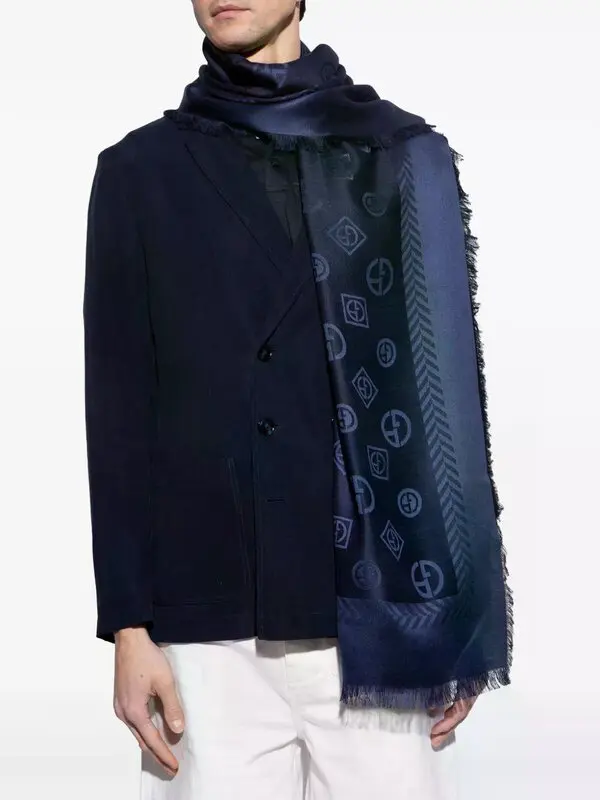 Giorgio Armani Silk Scarf - Blue