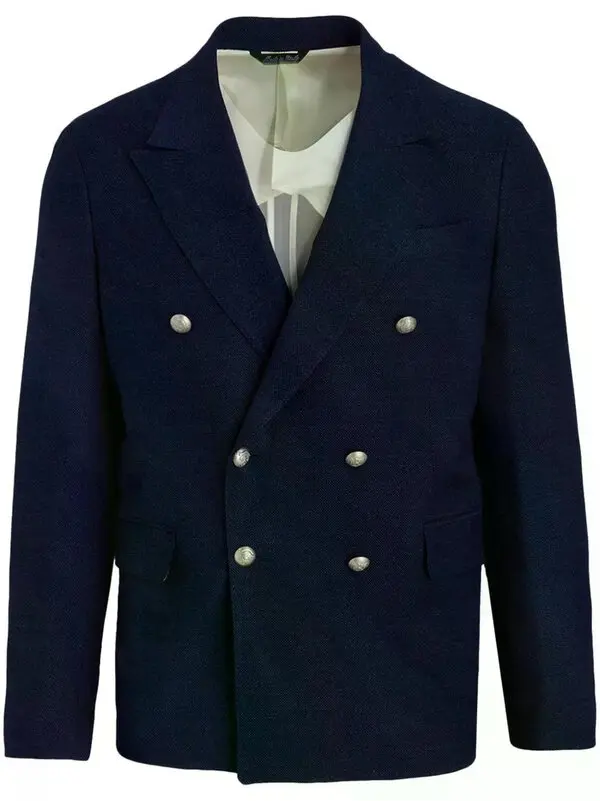 Brian Dales Double-breasted Blazer - Blue
