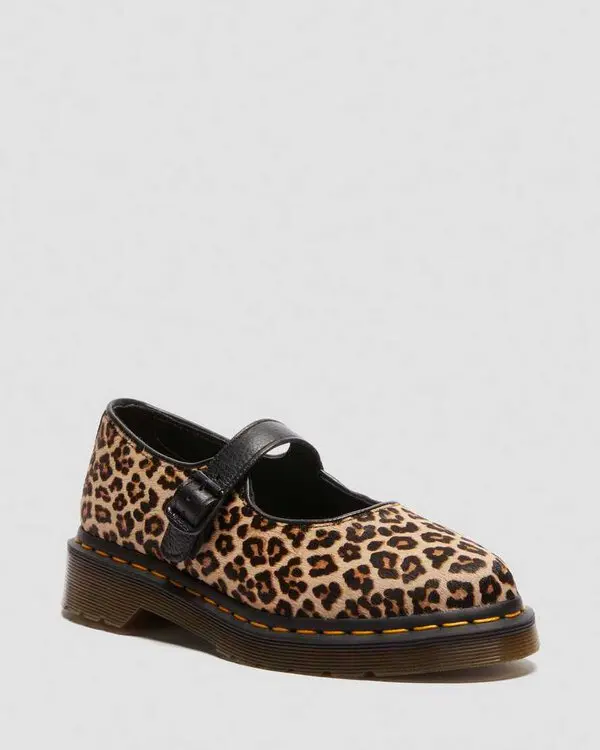 Dr. Martens Elphie Leopard Print Mary Jane Shoes
