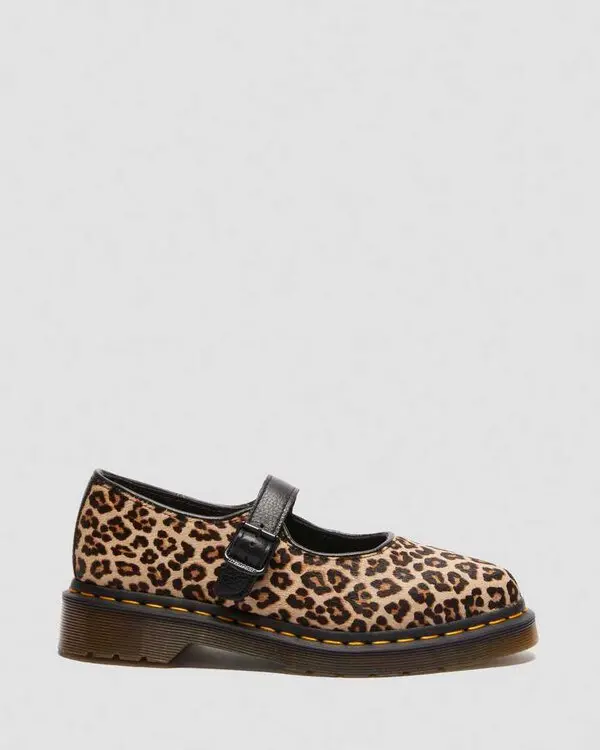 Dr. Martens Elphie Leopard Print Mary Jane Shoes