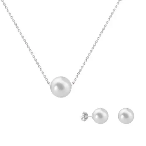 DONATELLO GIAN Name' Sterling Silver Shell Pearl Jewelry Set - Grey