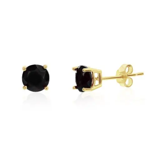 DONATELLO GIAN Name' 14k Yellow Gold Stud Earrings - Black