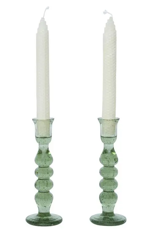 JULISKA Provence Set Of 2 Candlesticks - Basil