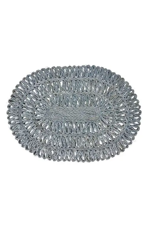 JULISKA Straw Loop Oval Placemat - Chambray