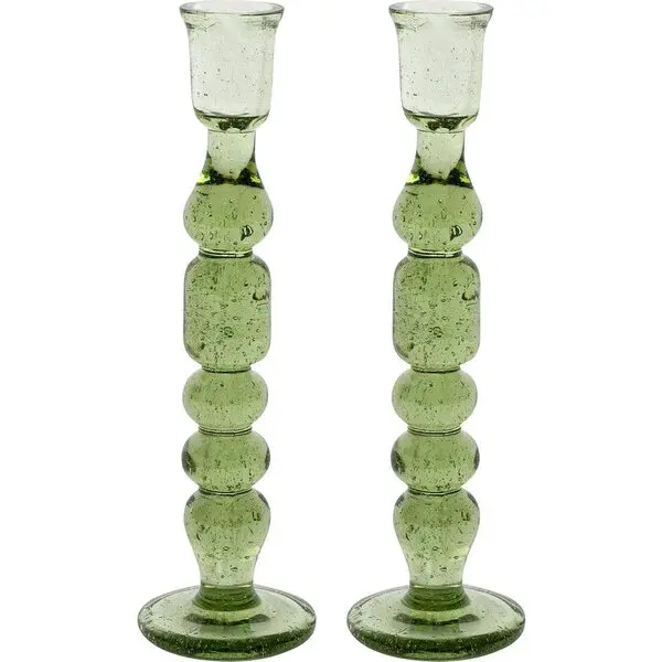 JULISKA Provence Set Of 2 Candlesticks - Basil