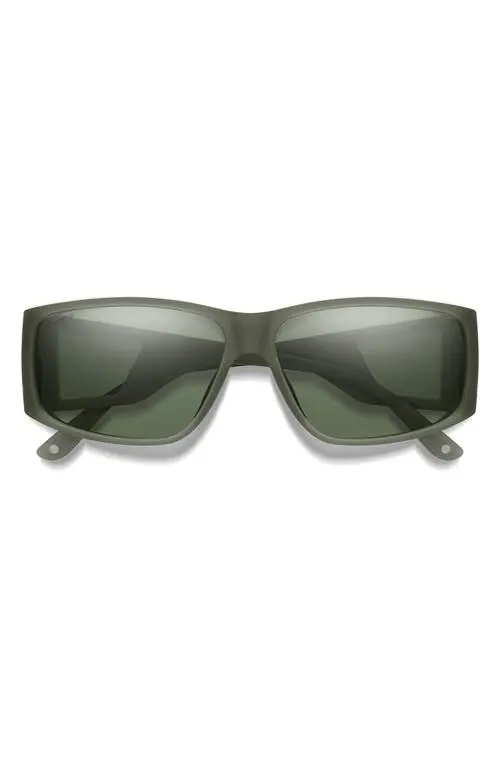SMITH Monroe Peak 62mm Oversized Chromapop™ Polarized Sunglasses - Moss Crystal / Gray Green