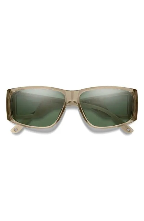 SMITH Monroe Peak 62mm Oversized Chromapop™ Polarized Sunglasses - Summit Crystal/gray Green