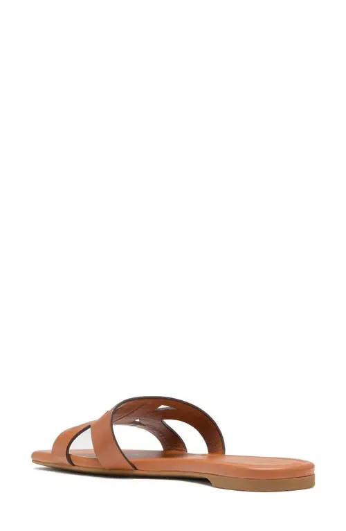 Kate Spade New York Duo Smooth Leather Slide Sandal - Saddle