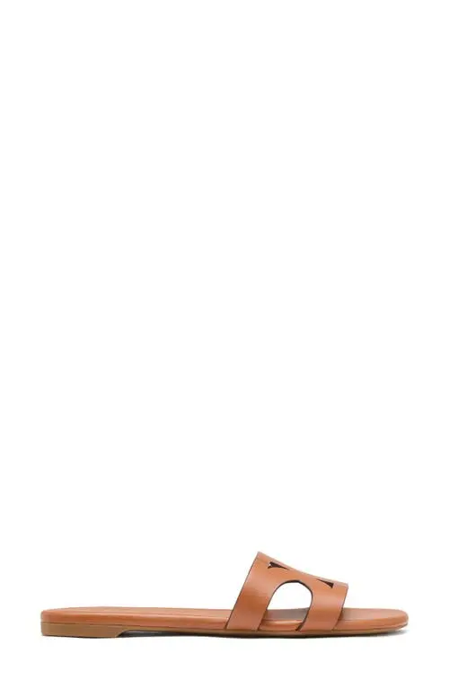 Kate Spade New York Duo Smooth Leather Slide Sandal - Saddle