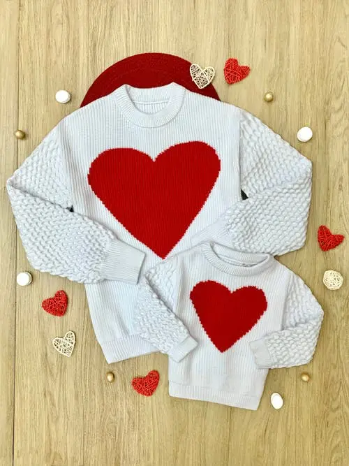 MIA BELLE GIRLS Heart Sweater