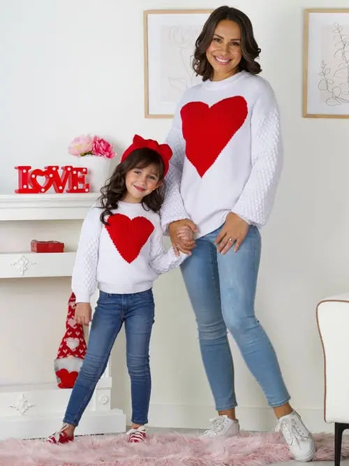 MIA BELLE GIRLS Heart Sweater