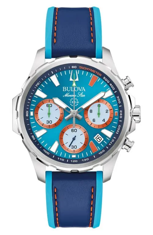 Bulova Team Miami E1 Racing Marine Star Chronograph Watch - Silverone