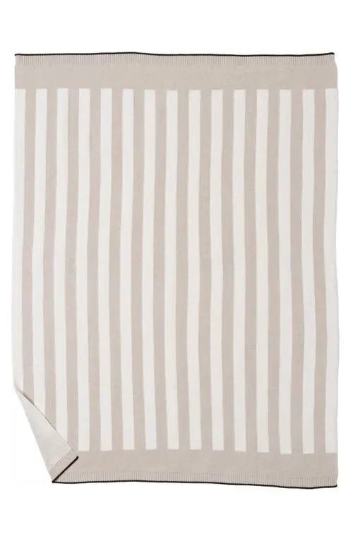 Barefoot Dreams Cozychic® Stripe Throw Blanket - Oatmeal/ Cream