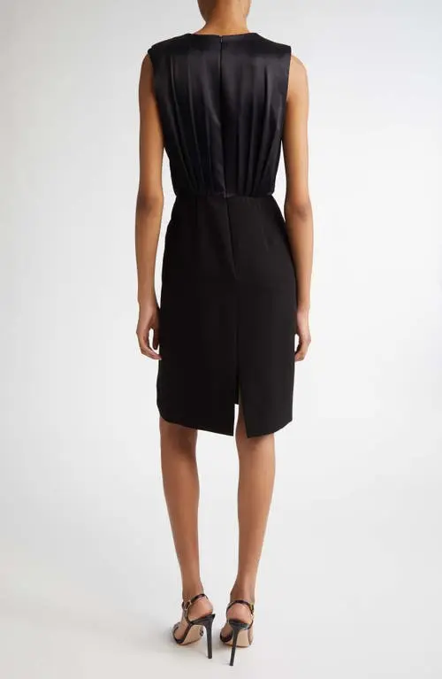 Max Mara Vittor Pleated Overlay Cady Dress - Black