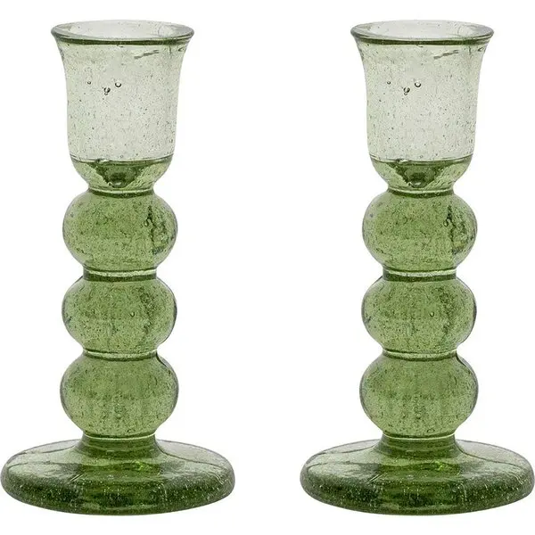 JULISKA Provence Set Of 2 Candlesticks - Basil