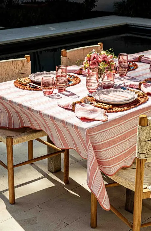 JULISKA Cabana Tablecloth - Coral