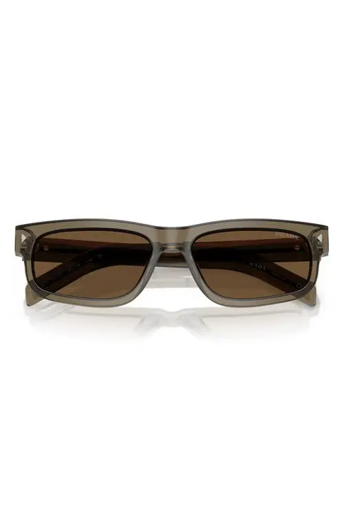 Prada 57mm Rectangular Sunglasses