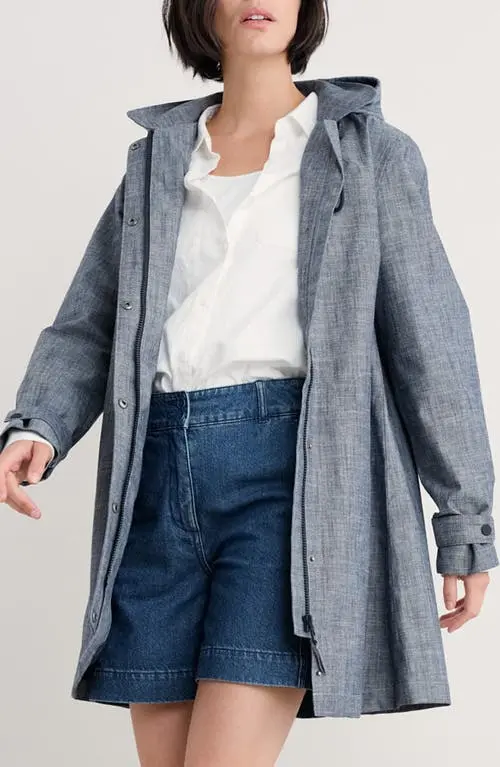 SEASALT CORNWALL Cloudburst Waterproof Organic Cotton Coat - Light Wash Wave