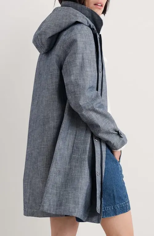 SEASALT CORNWALL Cloudburst Waterproof Organic Cotton Coat - Light Wash Wave