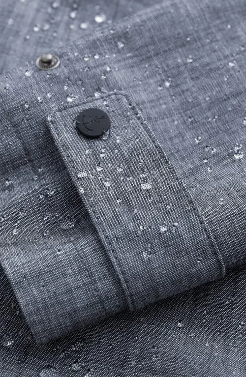 SEASALT CORNWALL Cloudburst Waterproof Organic Cotton Coat - Light Wash Wave