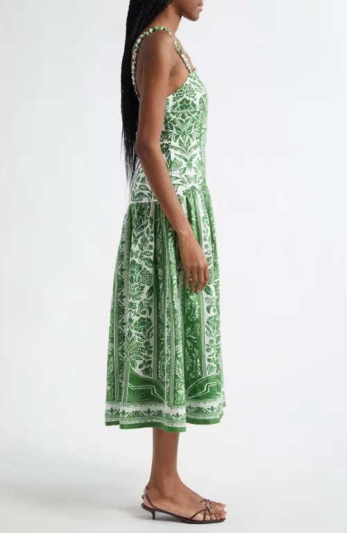 Farm Rio Tapestry Linen Midi Dress