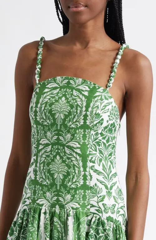 Farm Rio Tapestry Linen Midi Dress