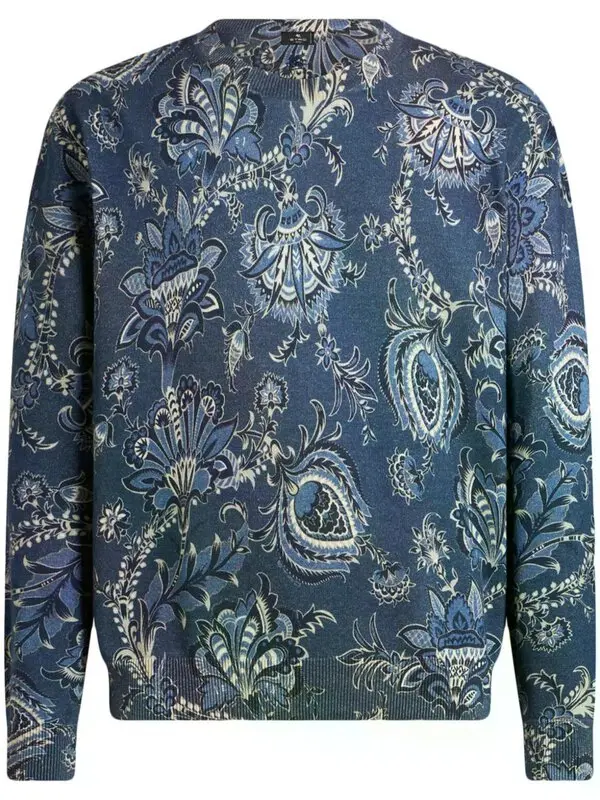 Etro Maxi-flowers Sweater - Blue