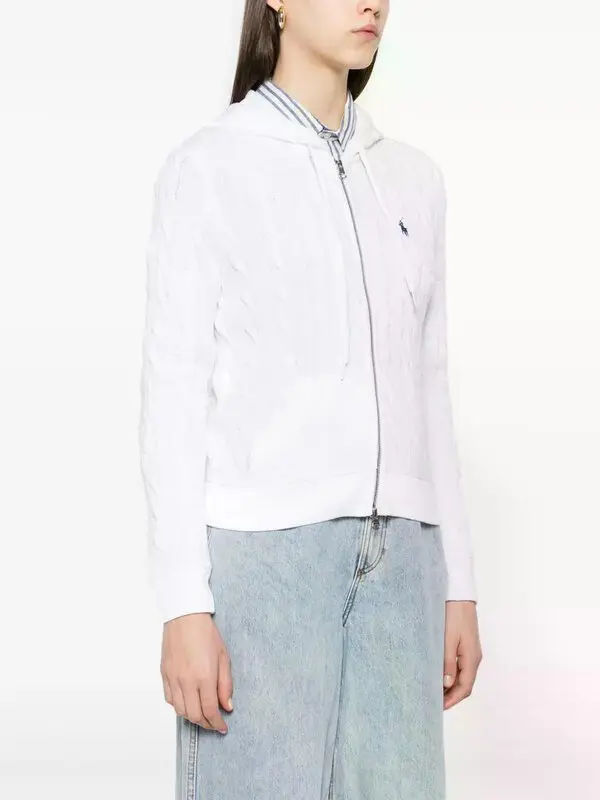 Polo Ralph Lauren Cable-knit Hooded Cardigan - White