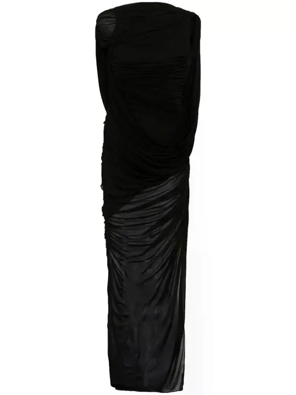 MUGLER Draped Backless Gown