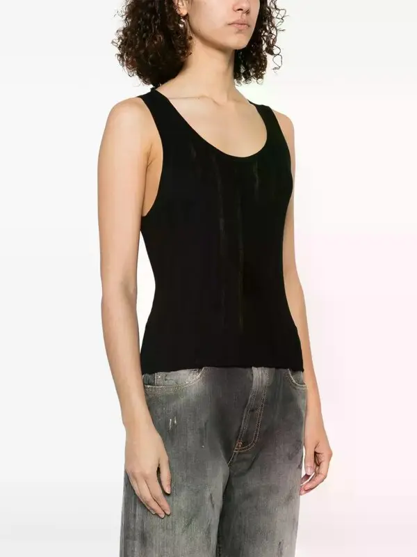 Eric Bompard Ribbed Tank Top - Black