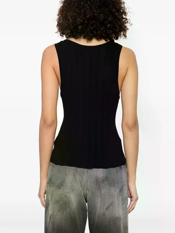 Eric Bompard Ribbed Tank Top - Black