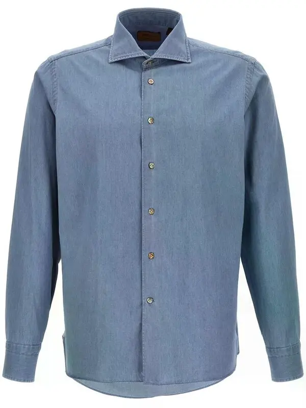 BORRIELLO NAPOLI Chambray Shirt - Blue