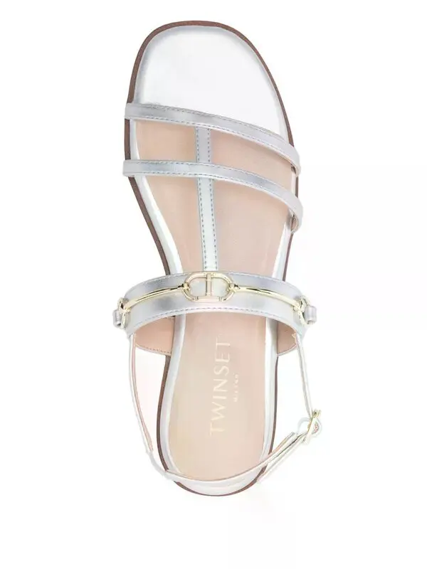 TWINSET Oval T-plaque Flat Sandals