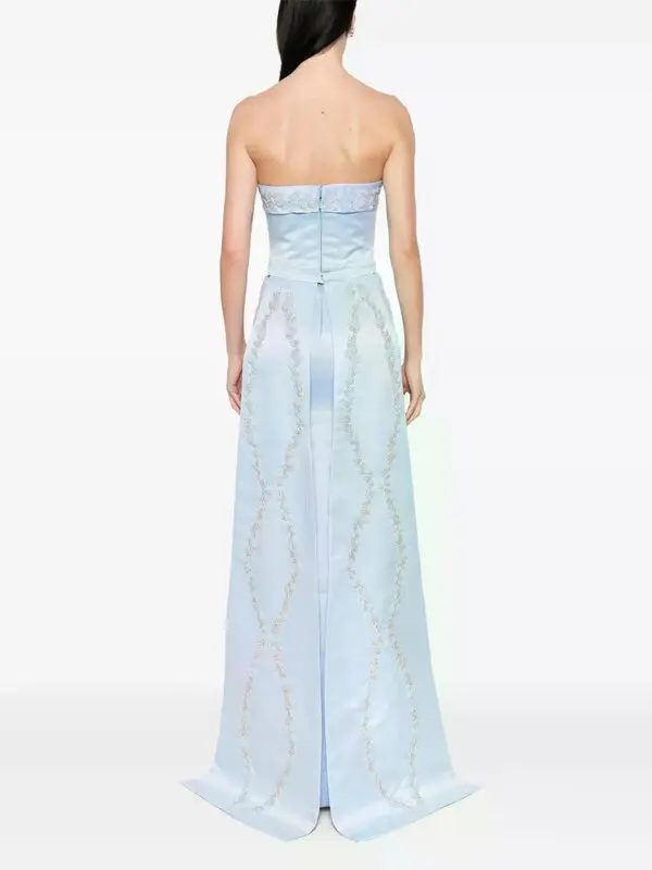 AAVVA Floral-embroidered Gown
