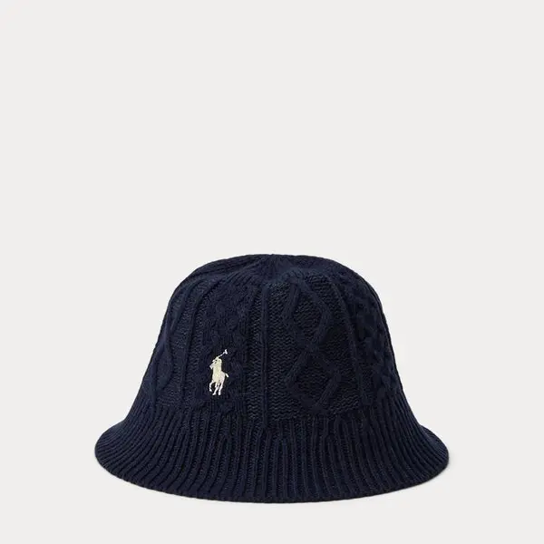 Ralph Lauren Cable-knit Bucket Hat - Navy