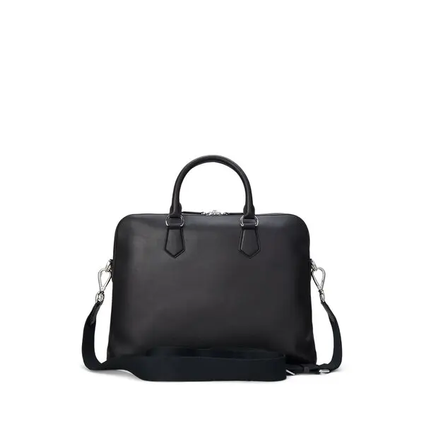 Ralph Lauren Smooth Leather Commuter Bag - Black